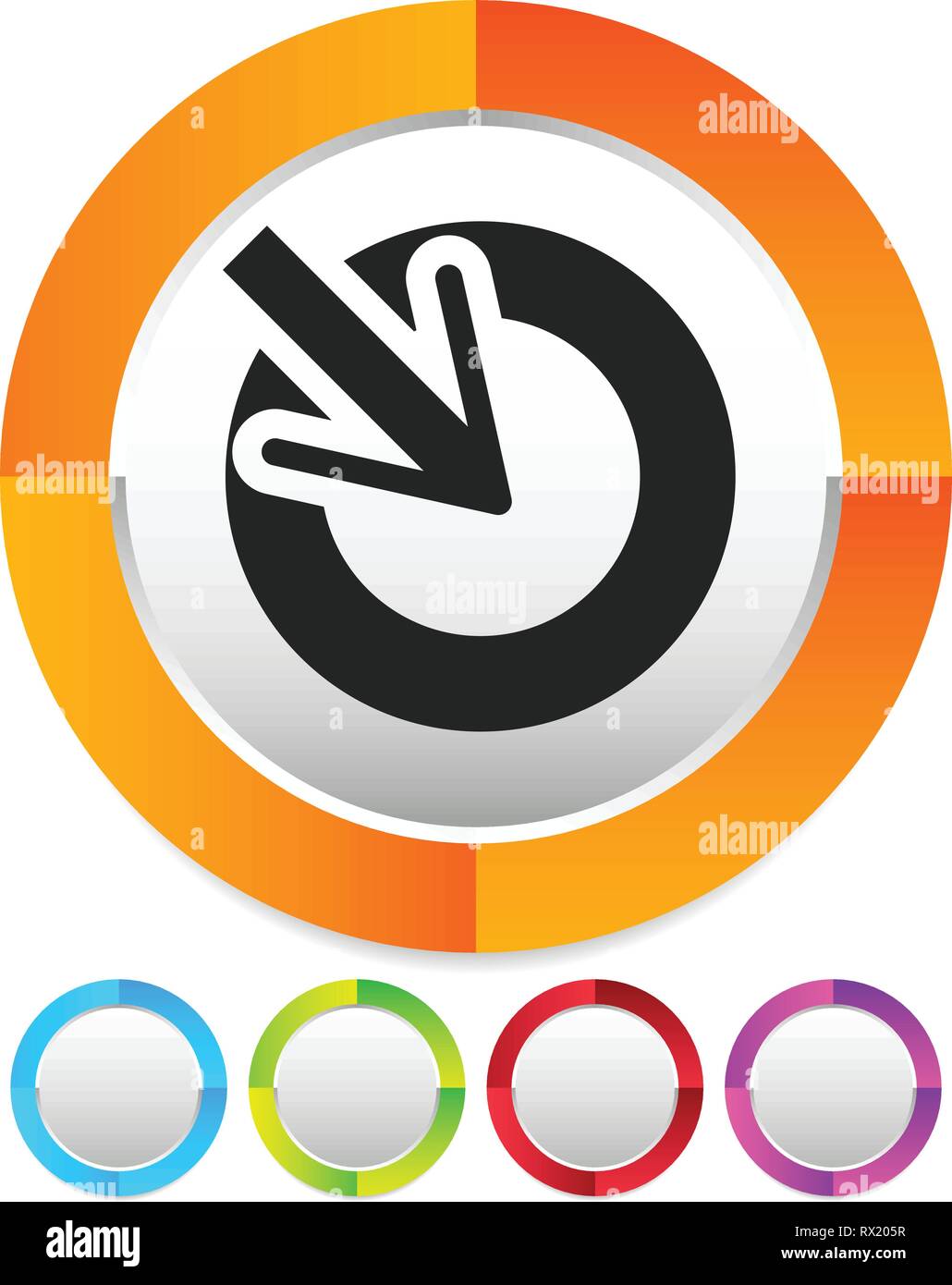 Position, accuracy, alignment concept icon, Cursor points inside a ...