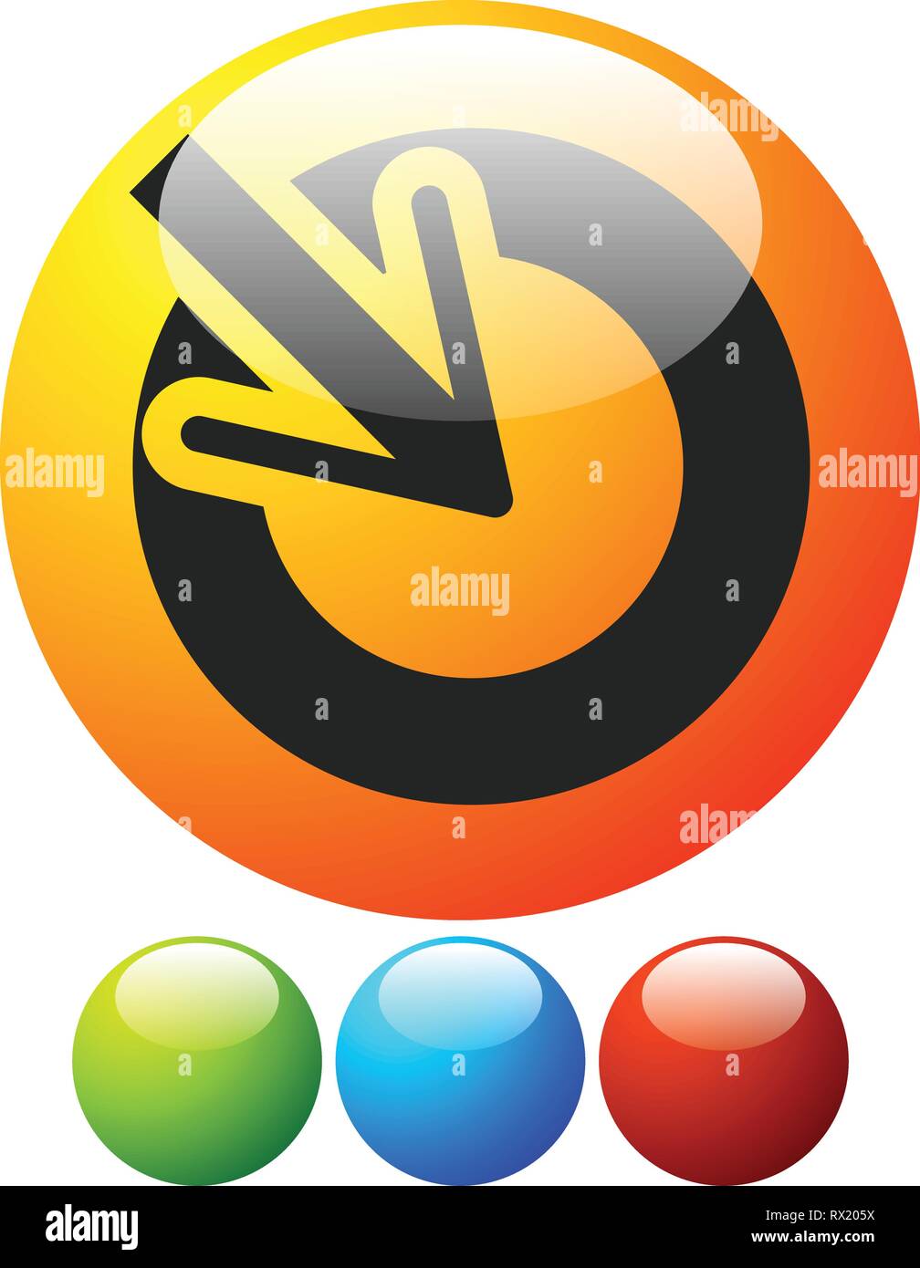 Position, accuracy, alignment concept icon, Cursor points inside a ...
