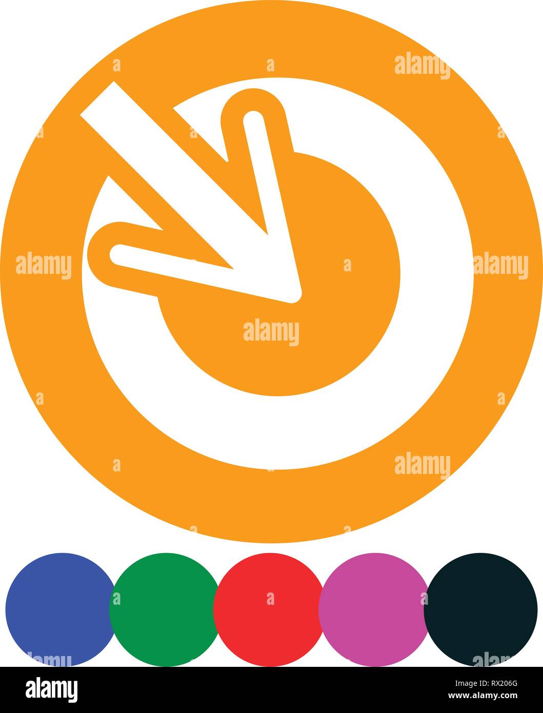 Position, accuracy, alignment concept icon, Cursor points inside a ...