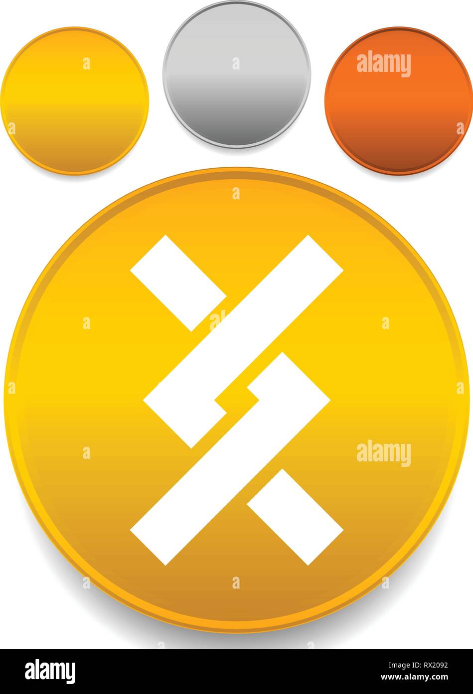 Overlapping / Intersecting knotted lines icon. Vector illustration ...