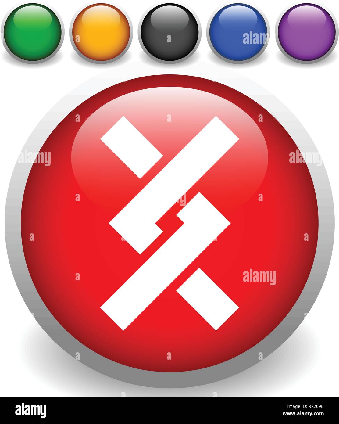 Overlapping / Intersecting knotted lines icon. Vector illustration ...