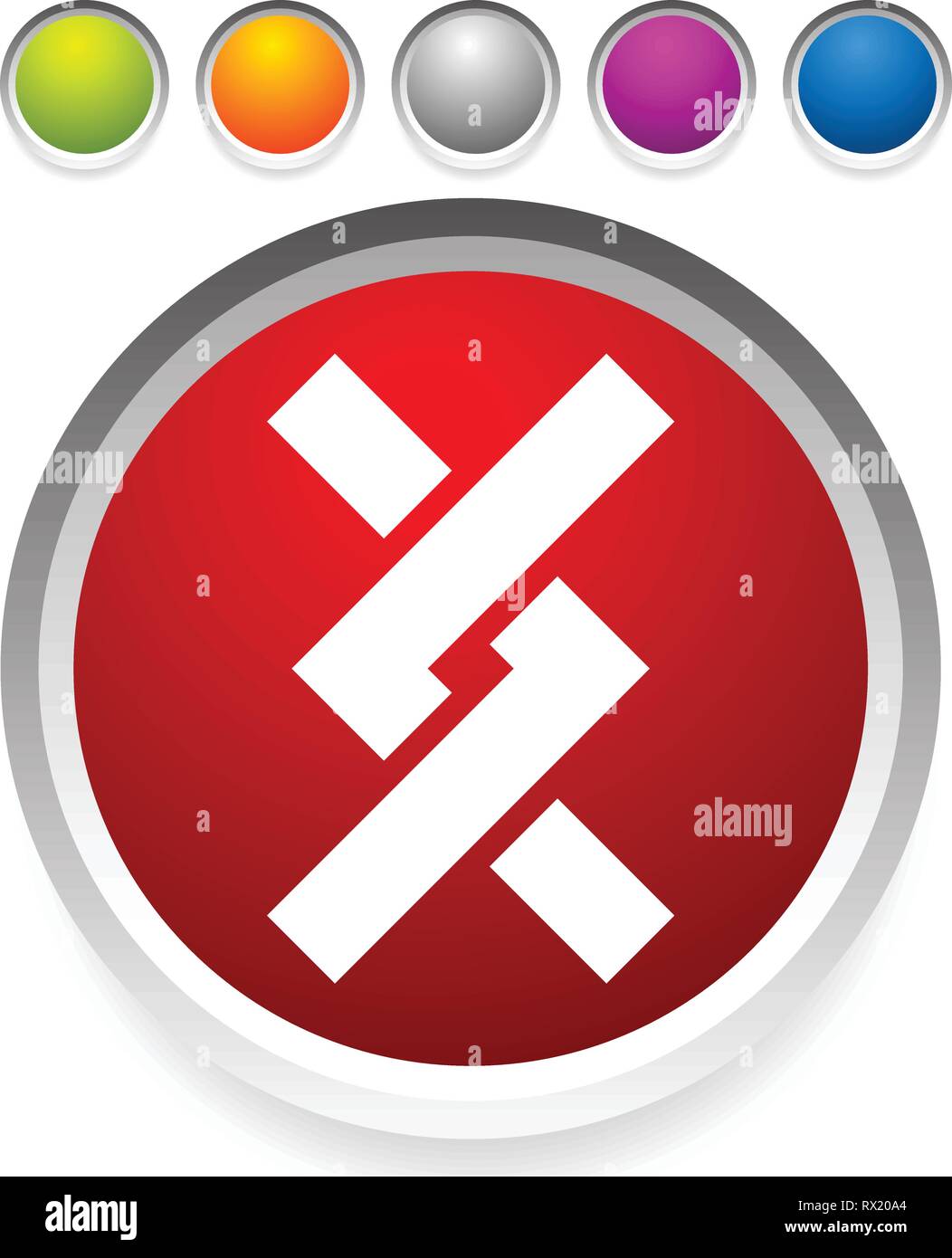 Overlapping / Intersecting knotted lines icon. Vector illustration ...