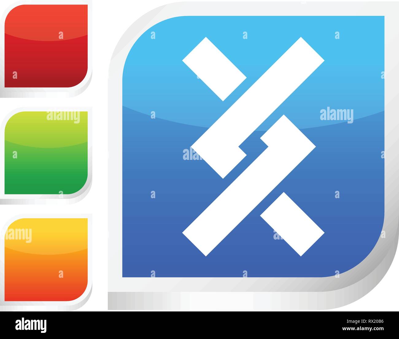 Overlapping / Intersecting knotted lines icon. Vector illustration ...