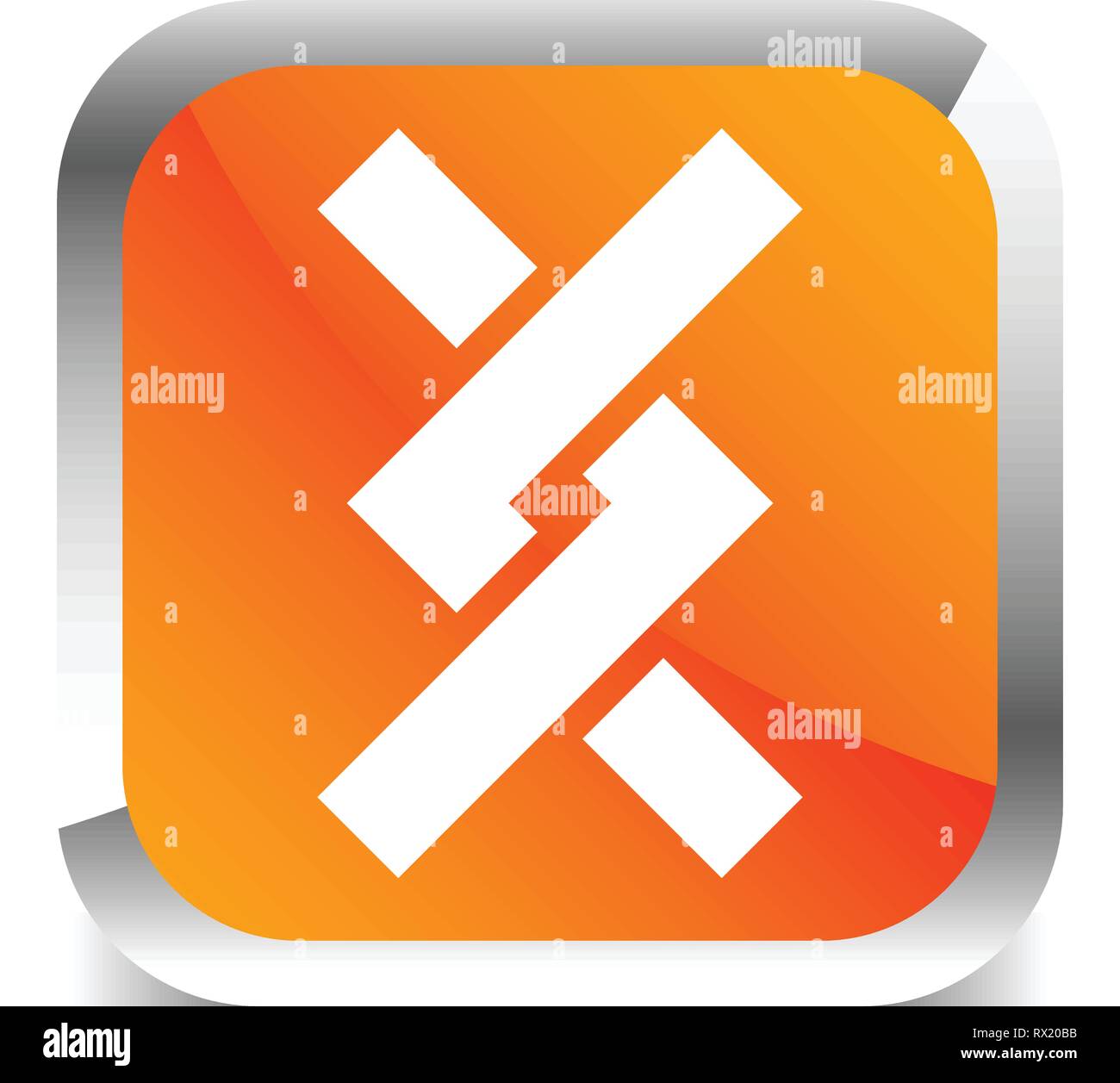 Overlapping / Intersecting knotted lines icon. Vector illustration ...