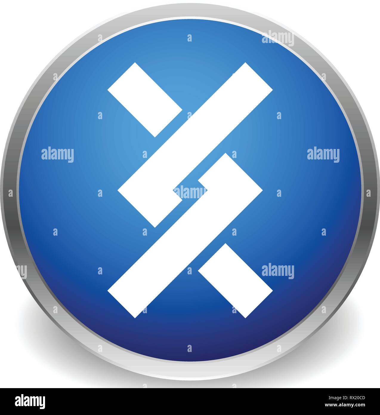 Overlapping / Intersecting knotted lines icon. Vector illustration ...