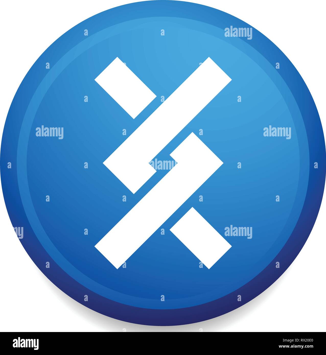 Overlapping / Intersecting knotted lines icon. Vector illustration ...