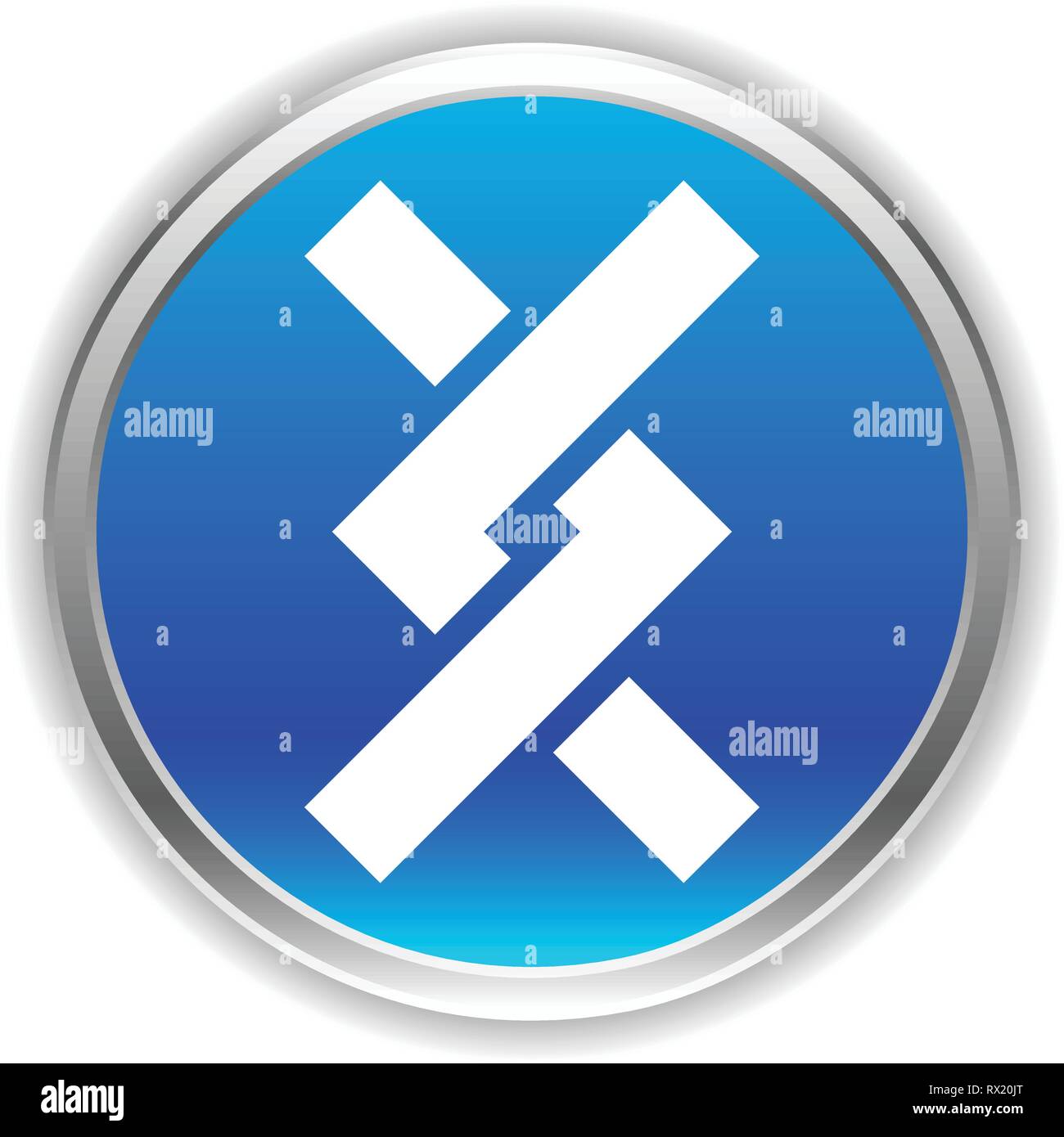 Overlapping / Intersecting knotted lines icon. Vector illustration ...