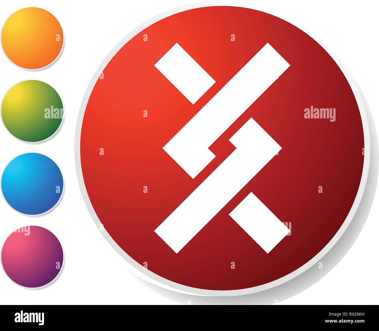 Overlapping / Intersecting knotted lines icon. Vector illustration ...