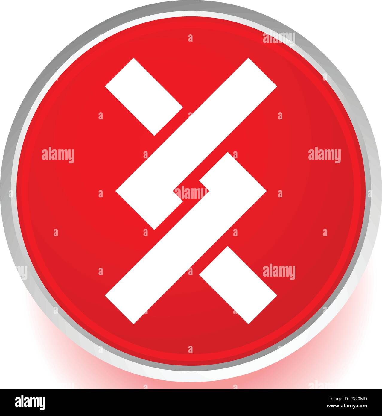 Overlapping / Intersecting knotted lines icon. Vector illustration ...