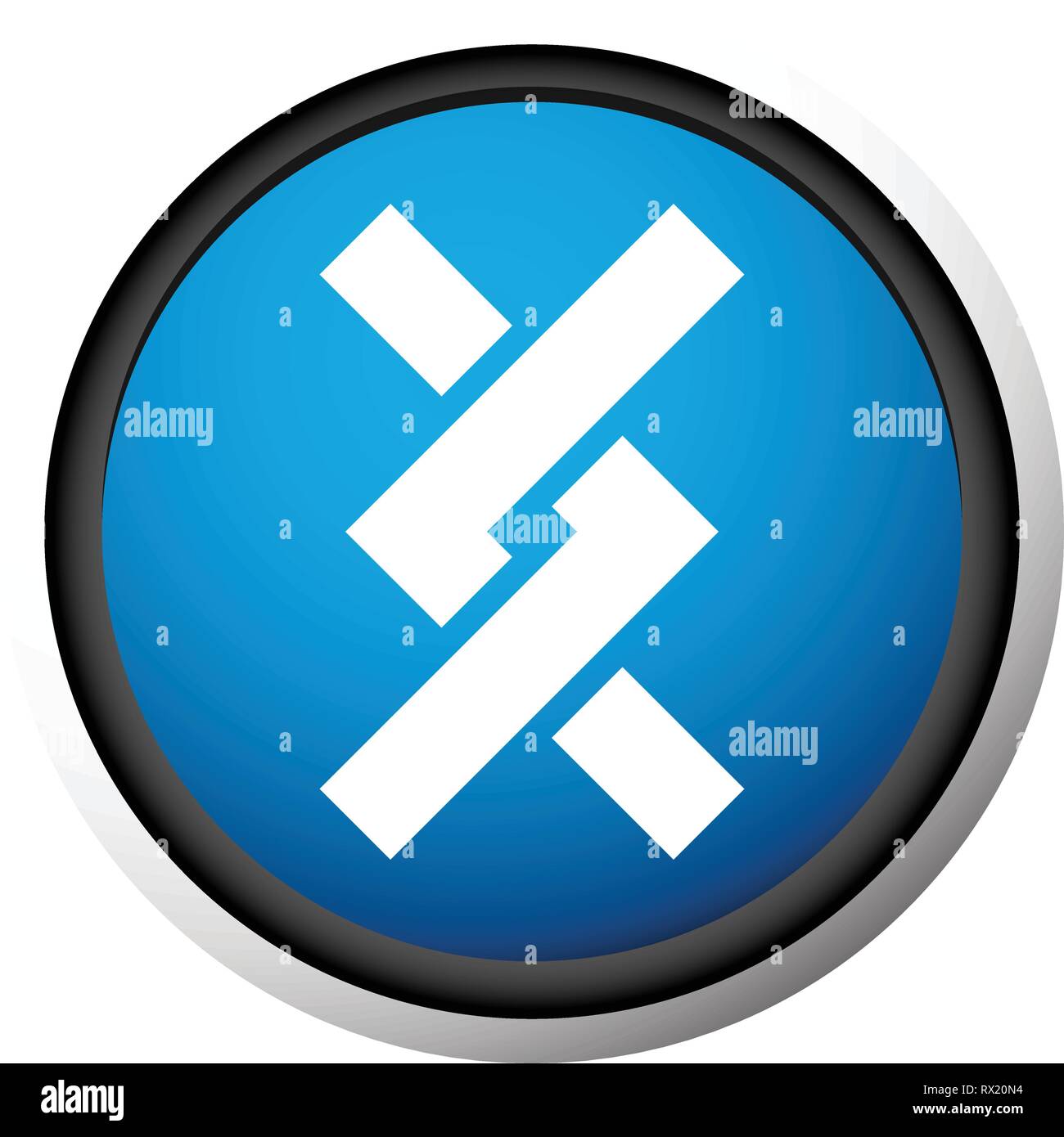 Overlapping / Intersecting knotted lines icon. Vector illustration ...