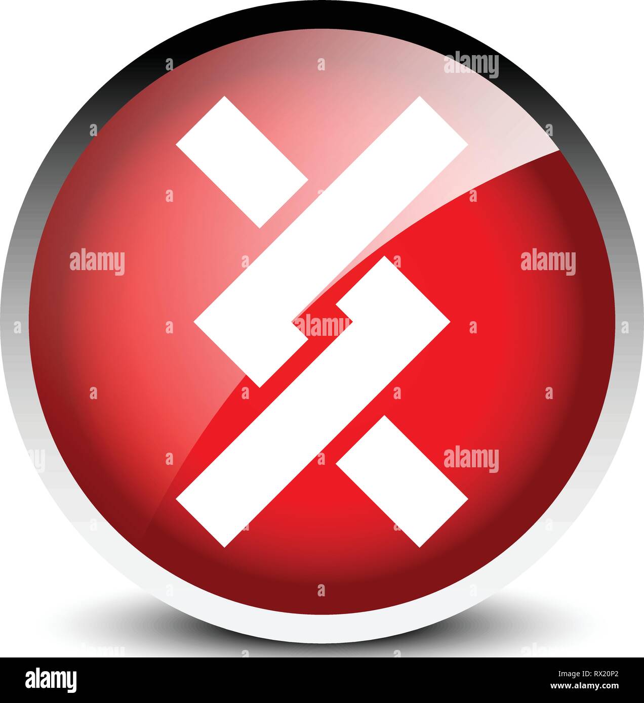 Overlapping / Intersecting knotted lines icon. Vector illustration ...