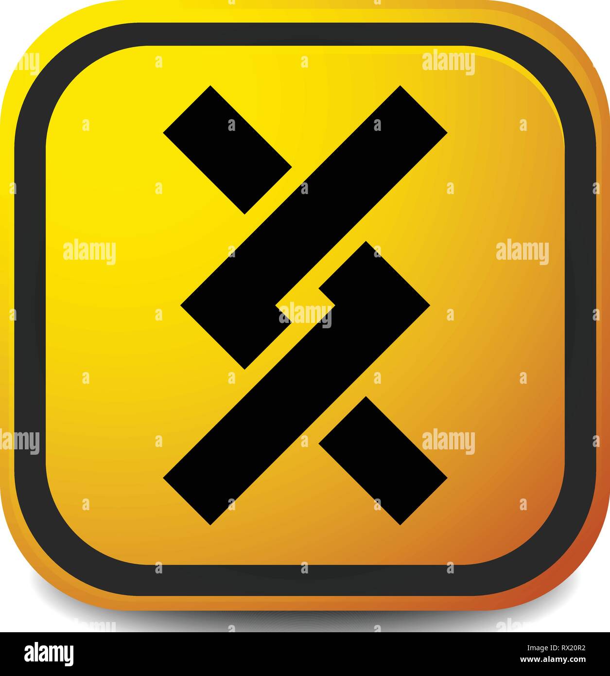 Overlapping / Intersecting knotted lines icon. Vector illustration ...