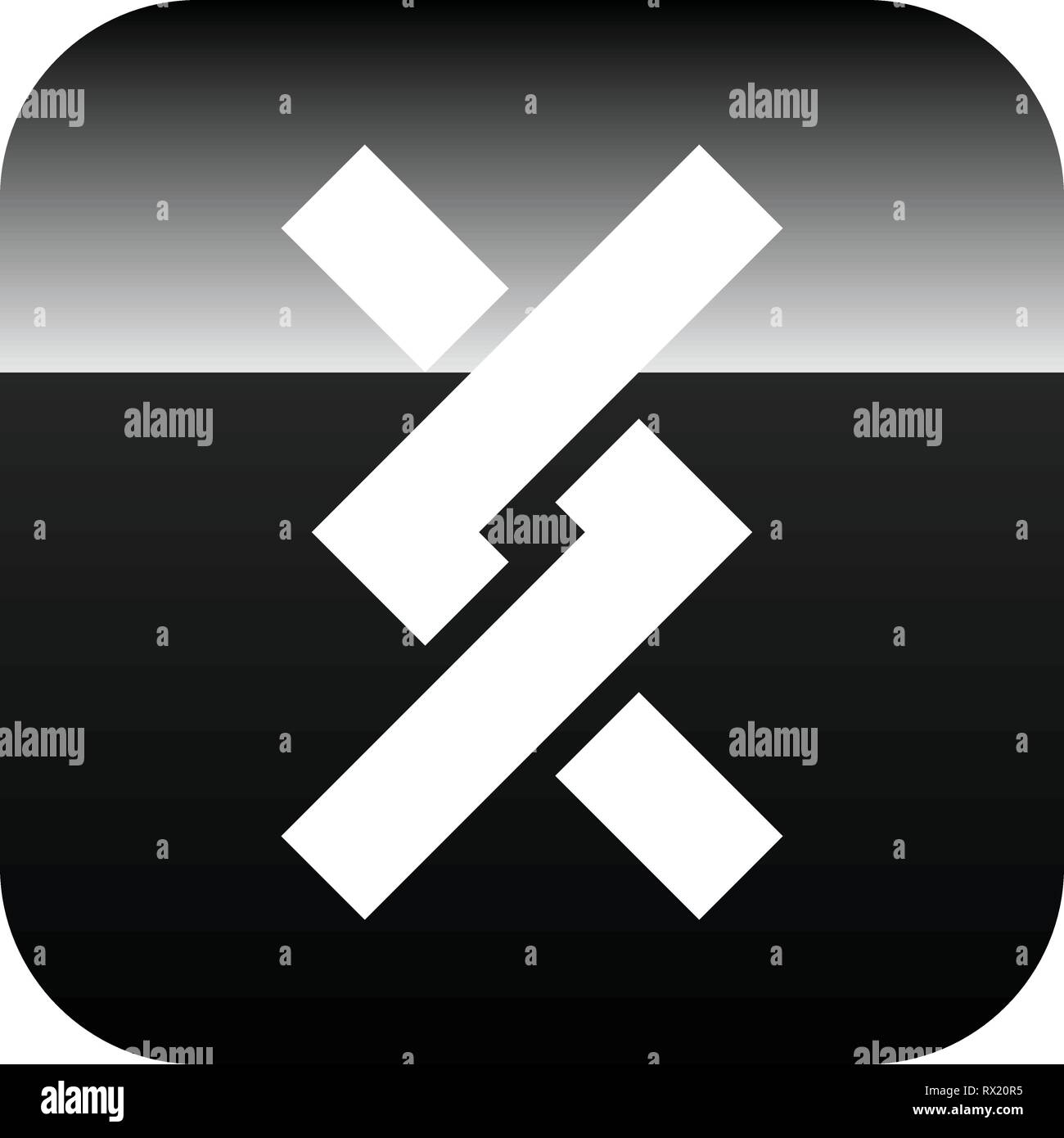 Overlapping / Intersecting knotted lines icon. Vector illustration ...