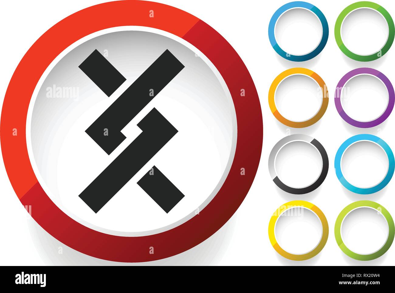 Overlapping / Intersecting knotted lines icon. Vector illustration ...