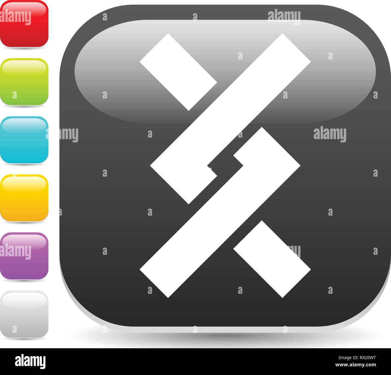 Overlapping / Intersecting knotted lines icon. Vector illustration ...
