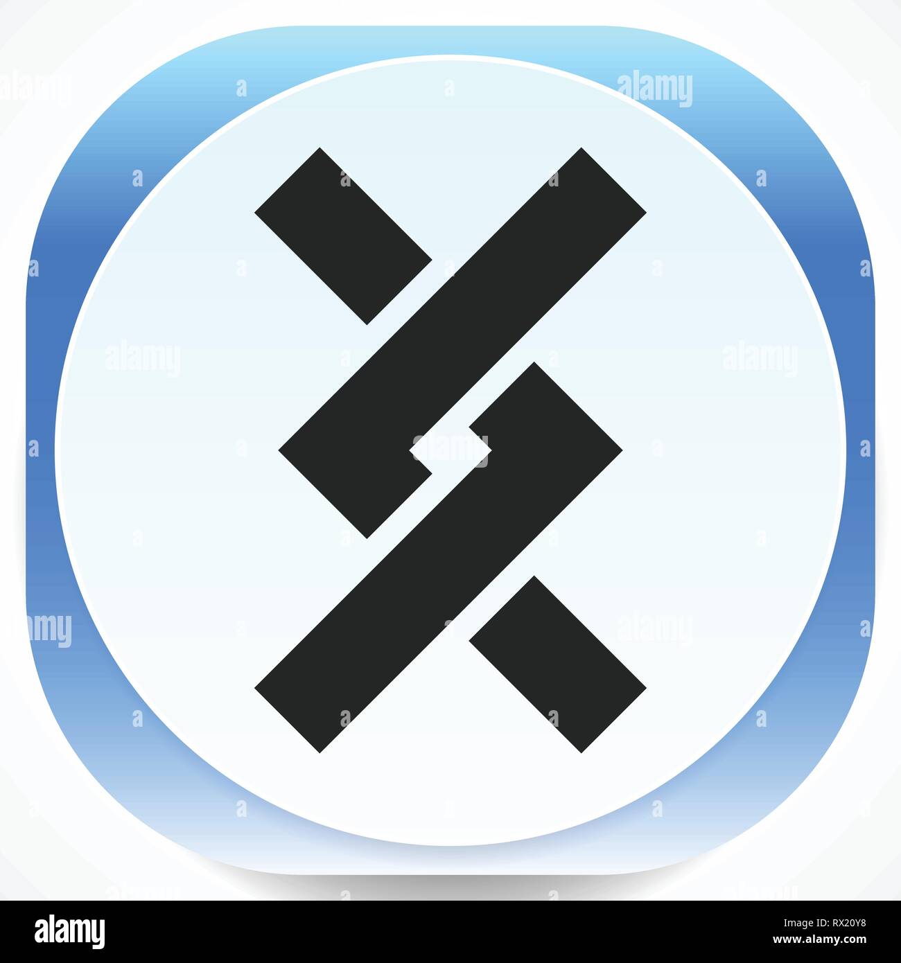 Overlapping / Intersecting knotted lines icon. Vector illustration ...