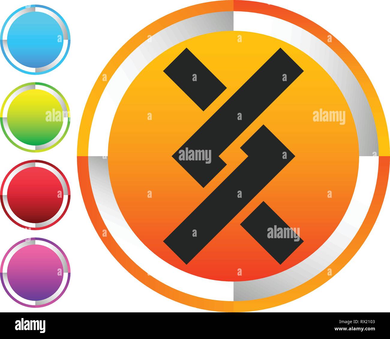 Overlapping / Intersecting knotted lines icon. Vector illustration ...