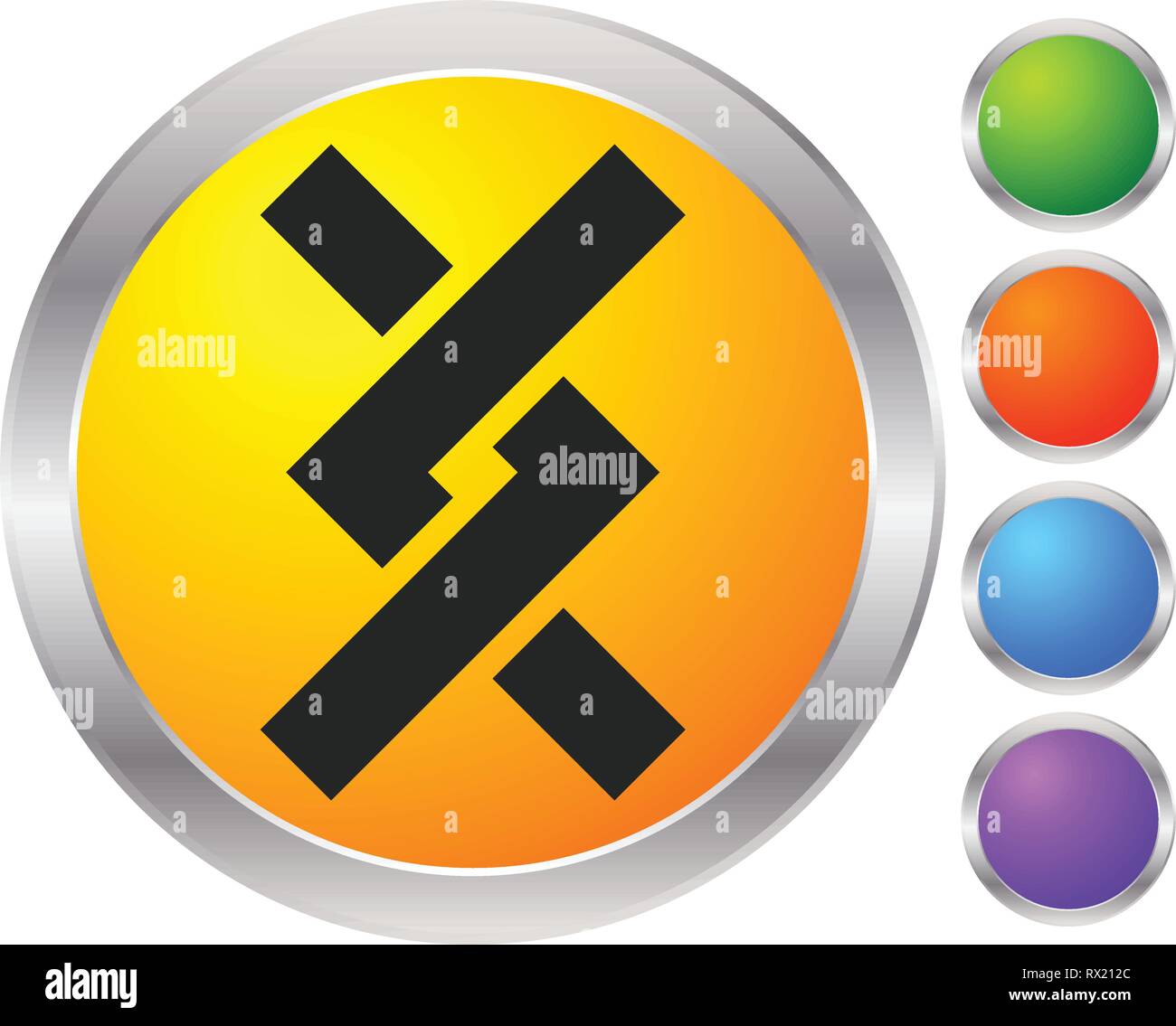 Overlapping / Intersecting knotted lines icon. Vector illustration ...