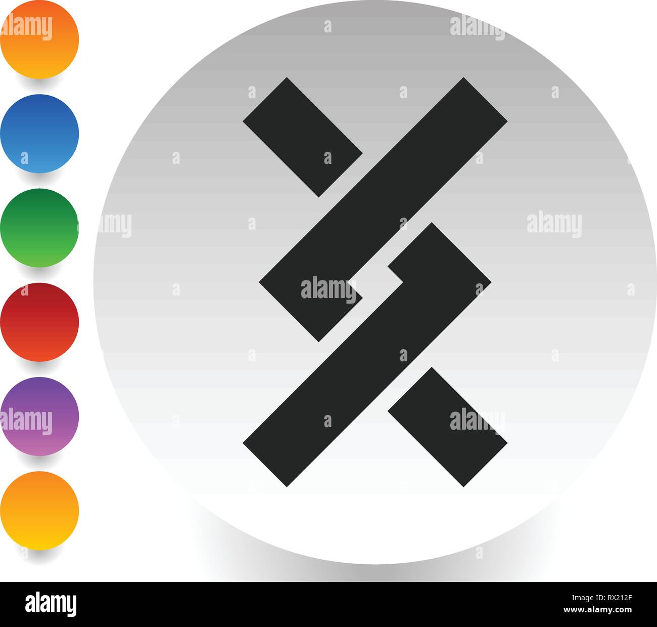 Overlapping / Intersecting knotted lines icon. Vector illustration ...