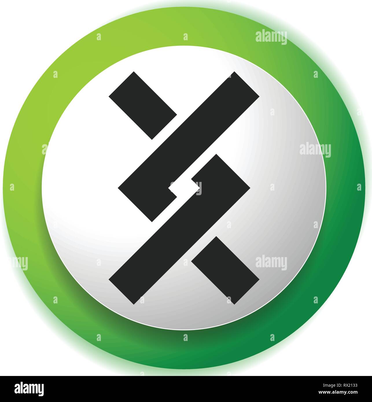 Overlapping / Intersecting knotted lines icon. Vector illustration ...