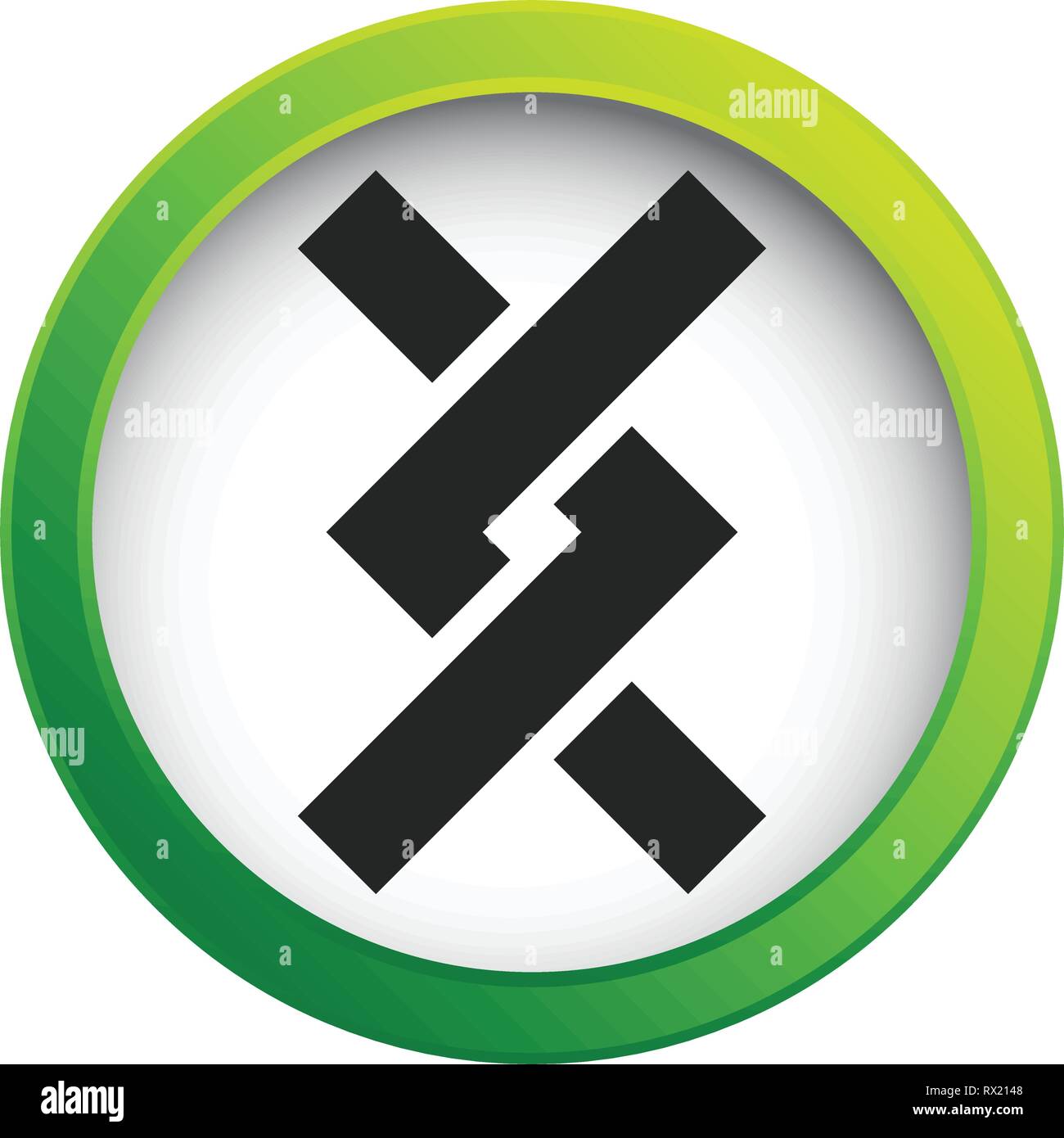 Overlapping / Intersecting knotted lines icon. Vector illustration ...