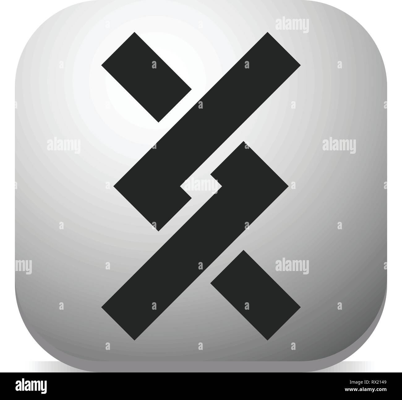 Overlapping / Intersecting knotted lines icon. Vector illustration ...