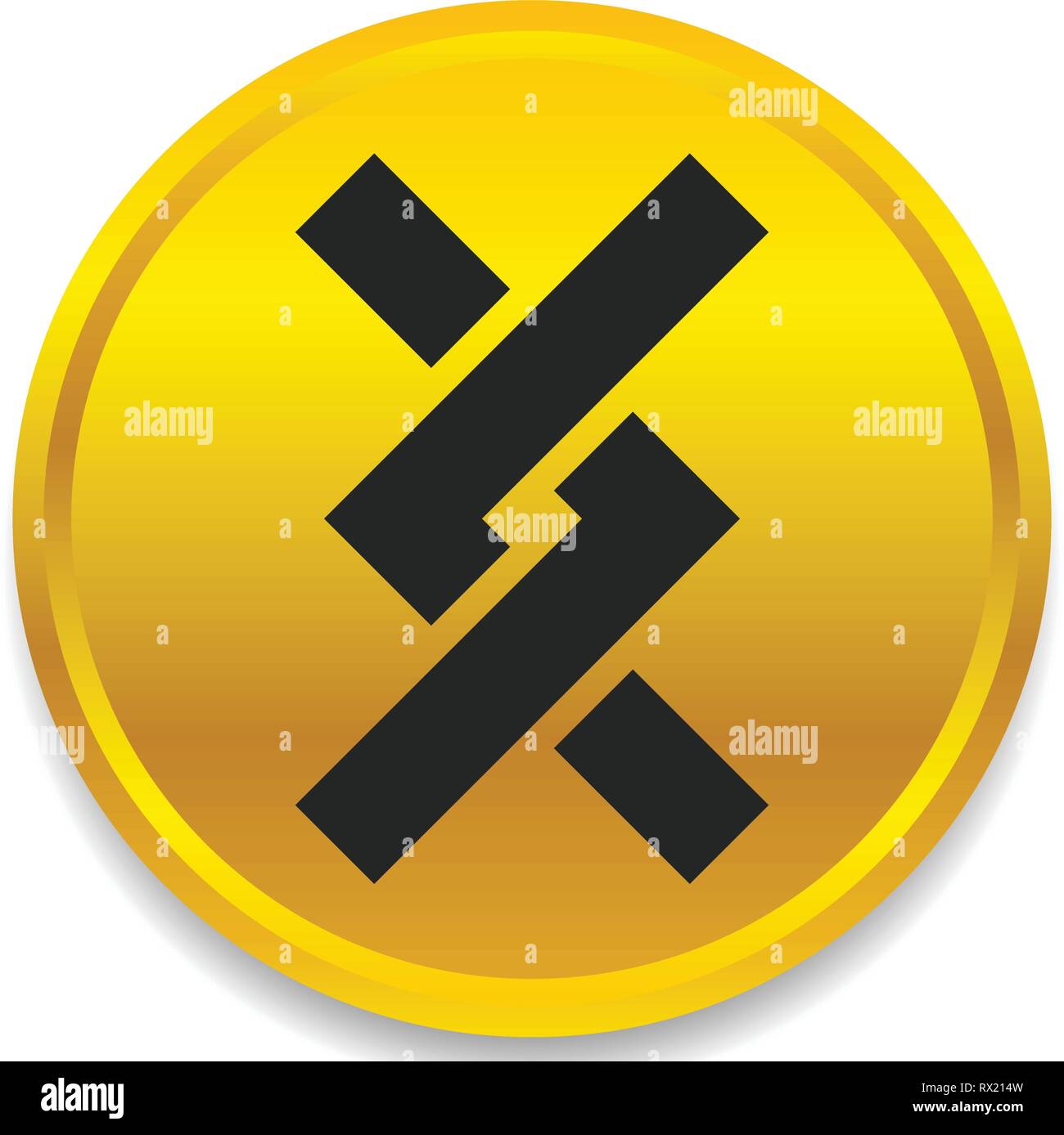 Overlapping / Intersecting knotted lines icon. Vector illustration ...