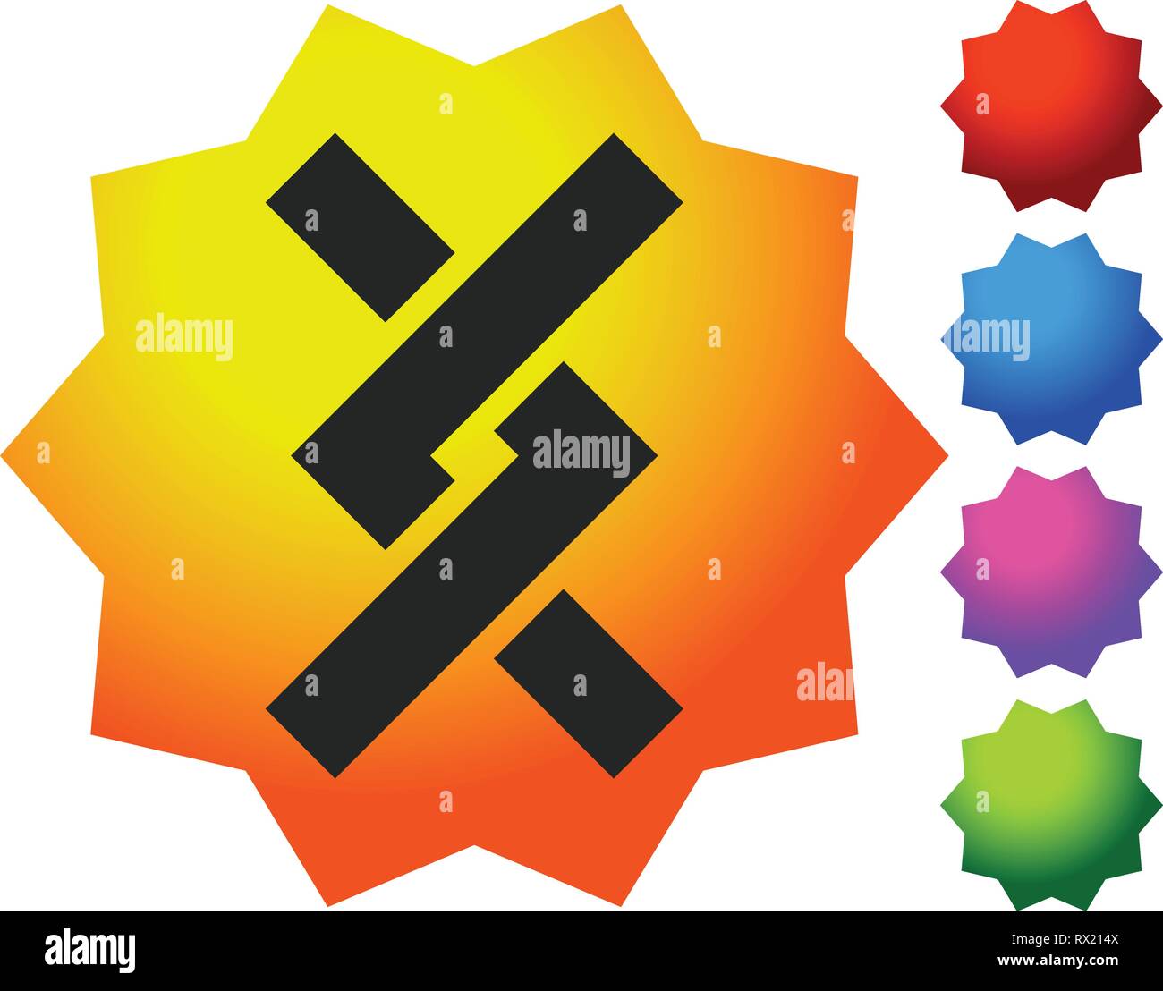 Overlapping / Intersecting knotted lines icon. Vector illustration ...