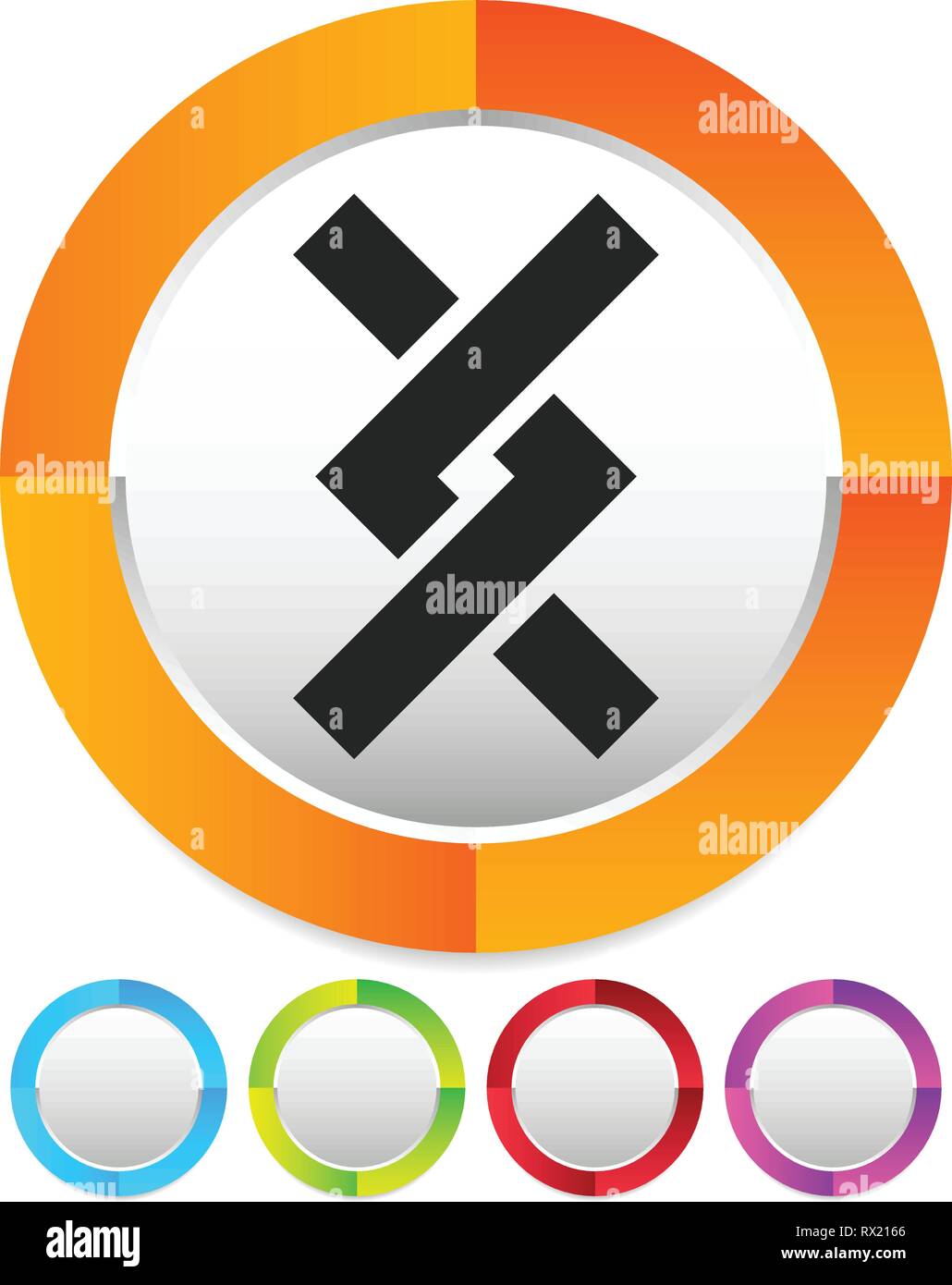Overlapping / Intersecting knotted lines icon. Vector illustration ...