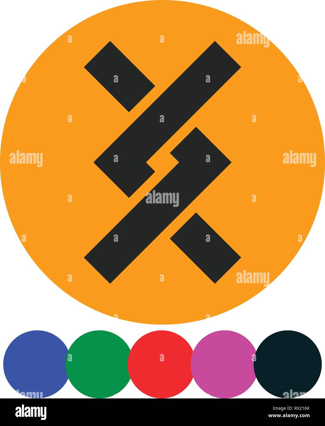 Overlapping / Intersecting knotted lines icon. Vector illustration ...