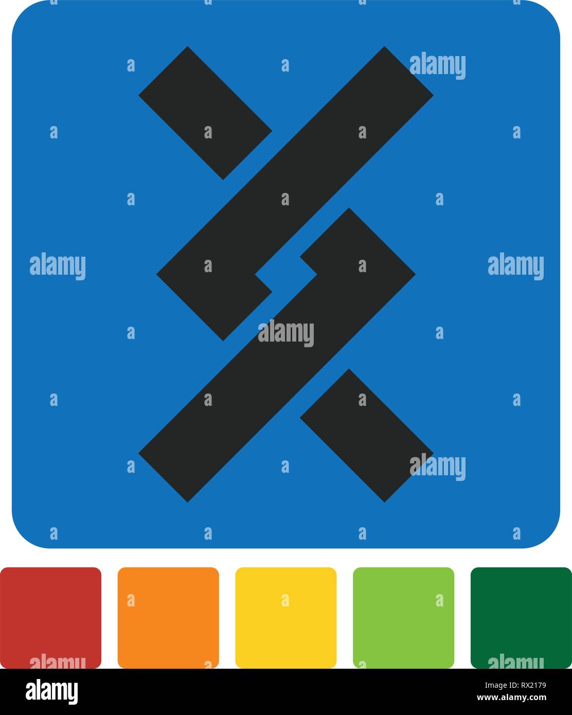 Overlapping / Intersecting knotted lines icon. Vector illustration ...