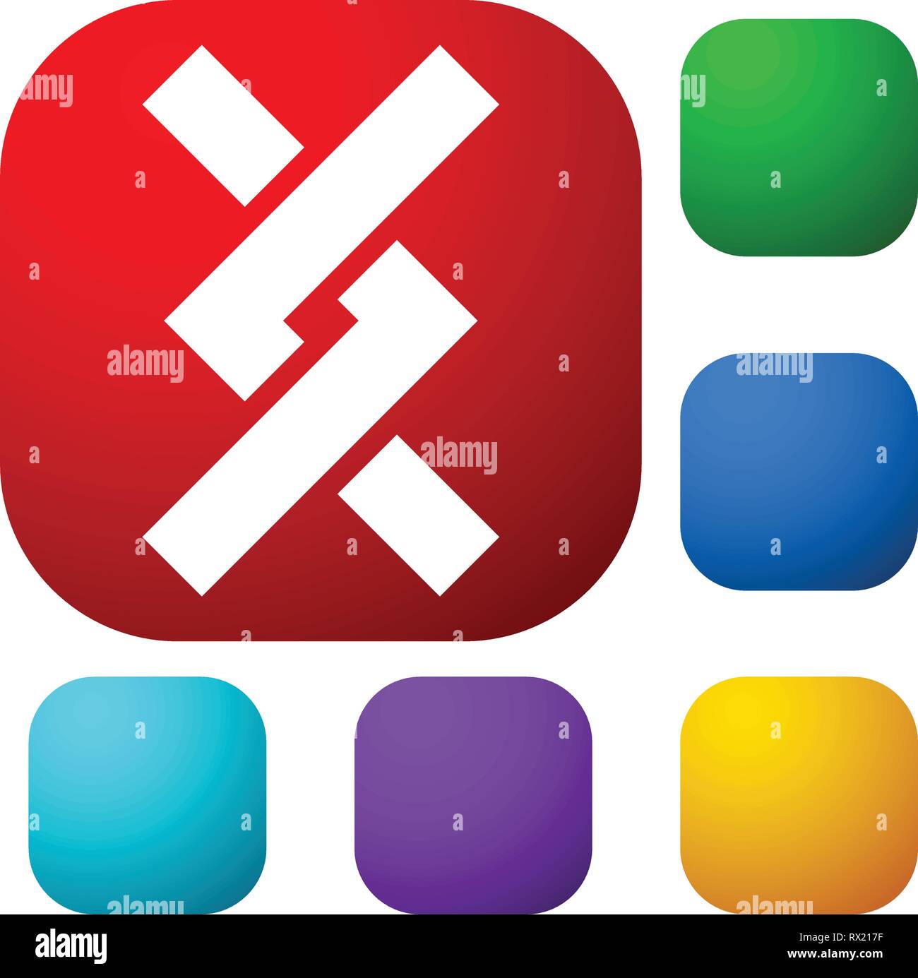 Overlapping / Intersecting knotted lines icon. Vector illustration ...