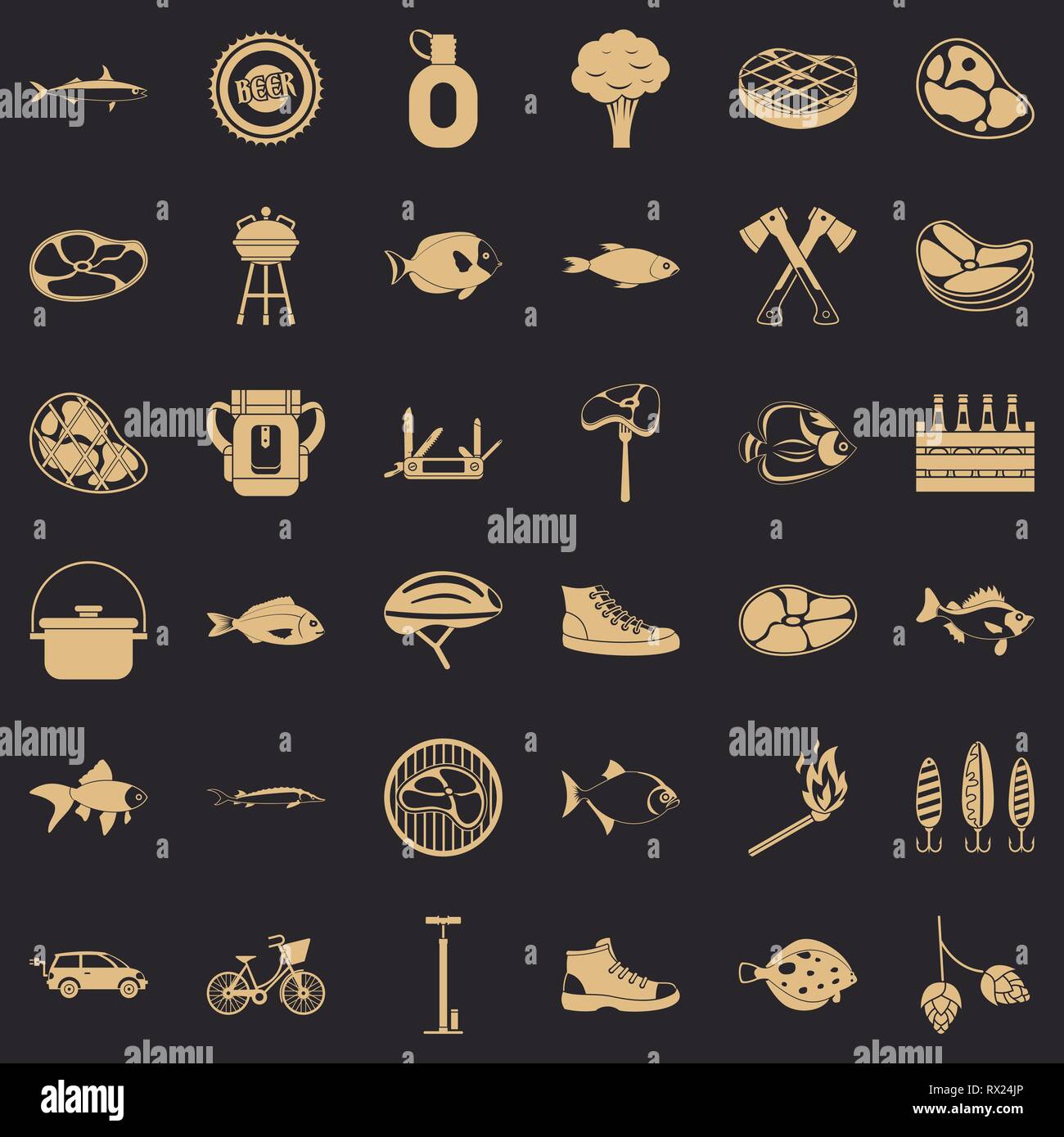 Bbq party icons set, simple style Stock Vector Image & Art - Alamy