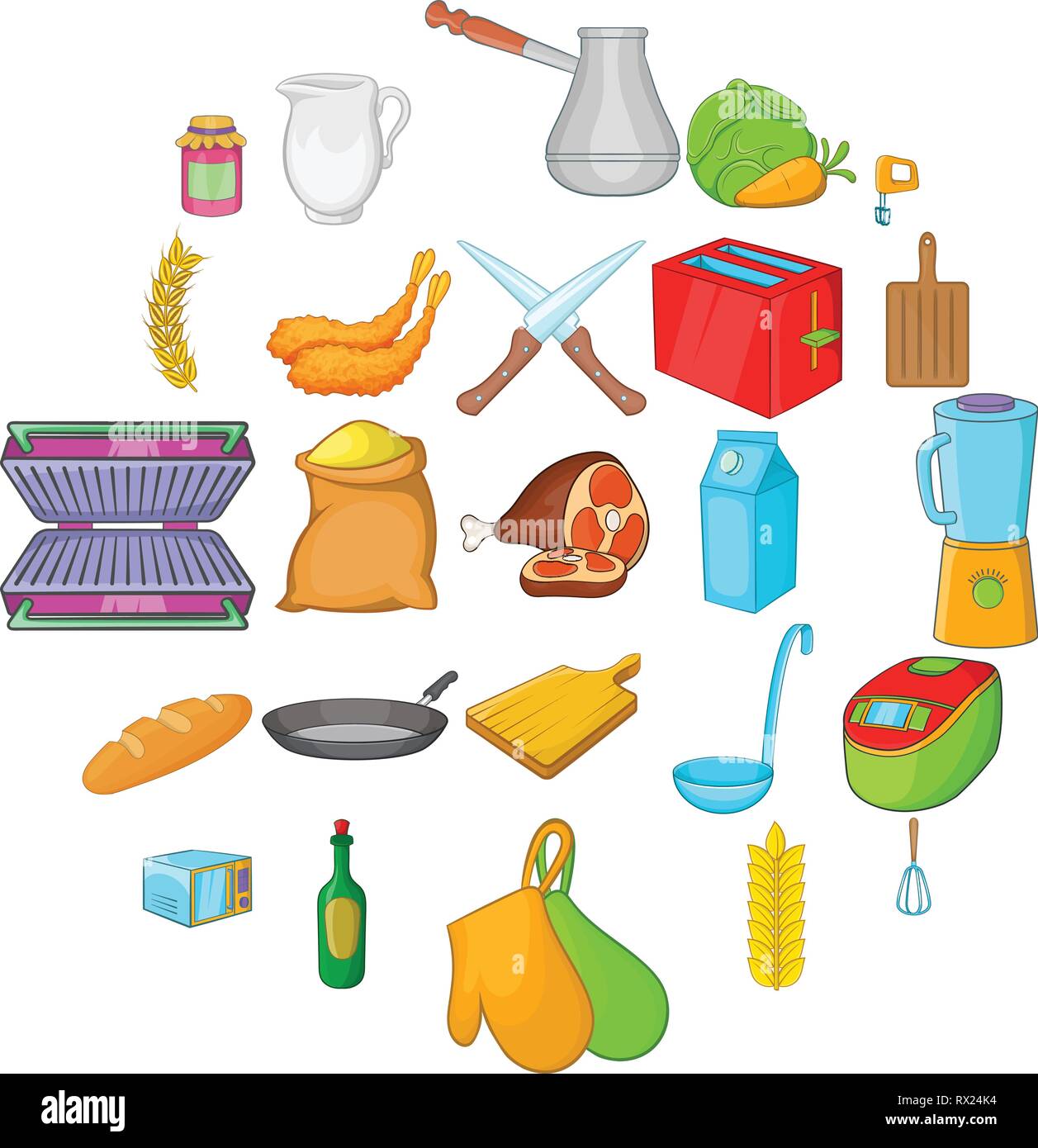 Bakery cooking icons set, cartoon style Stock Vector Image & Art - Alamy