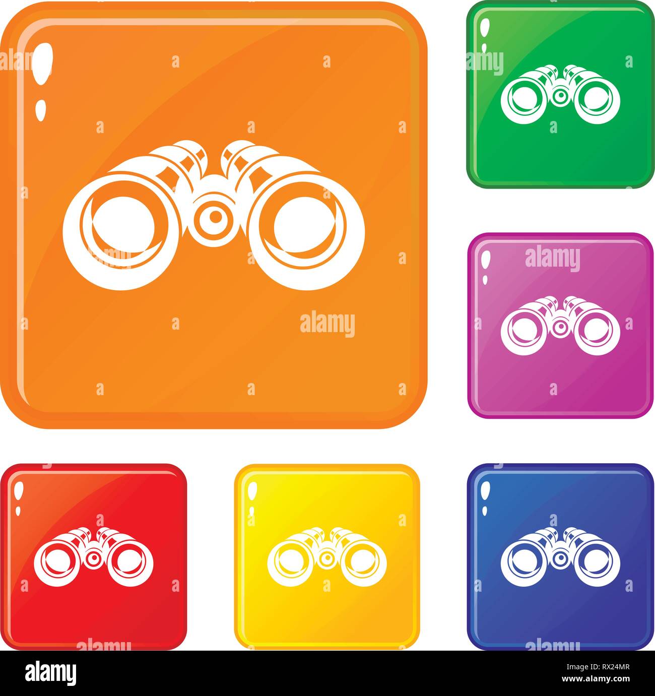Binocular icons set vector color Stock Vector Image & Art - Alamy