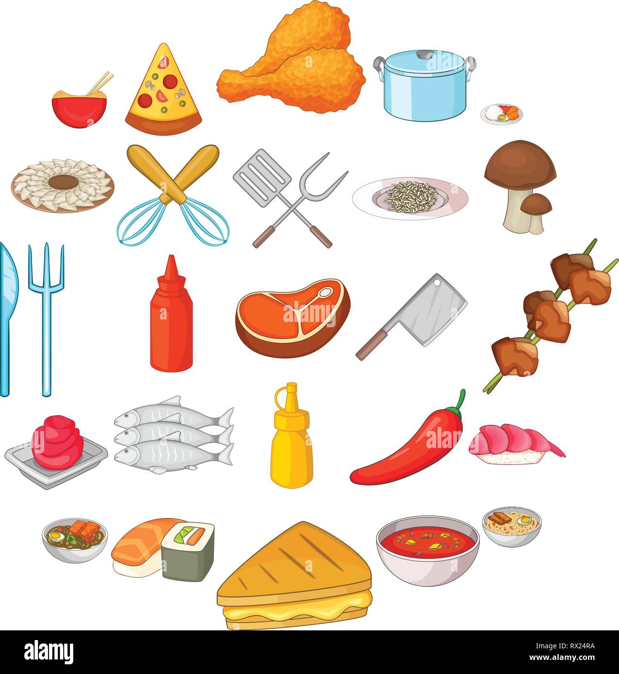 Bakery icons set, cartoon style Stock Vector Image & Art - Alamy