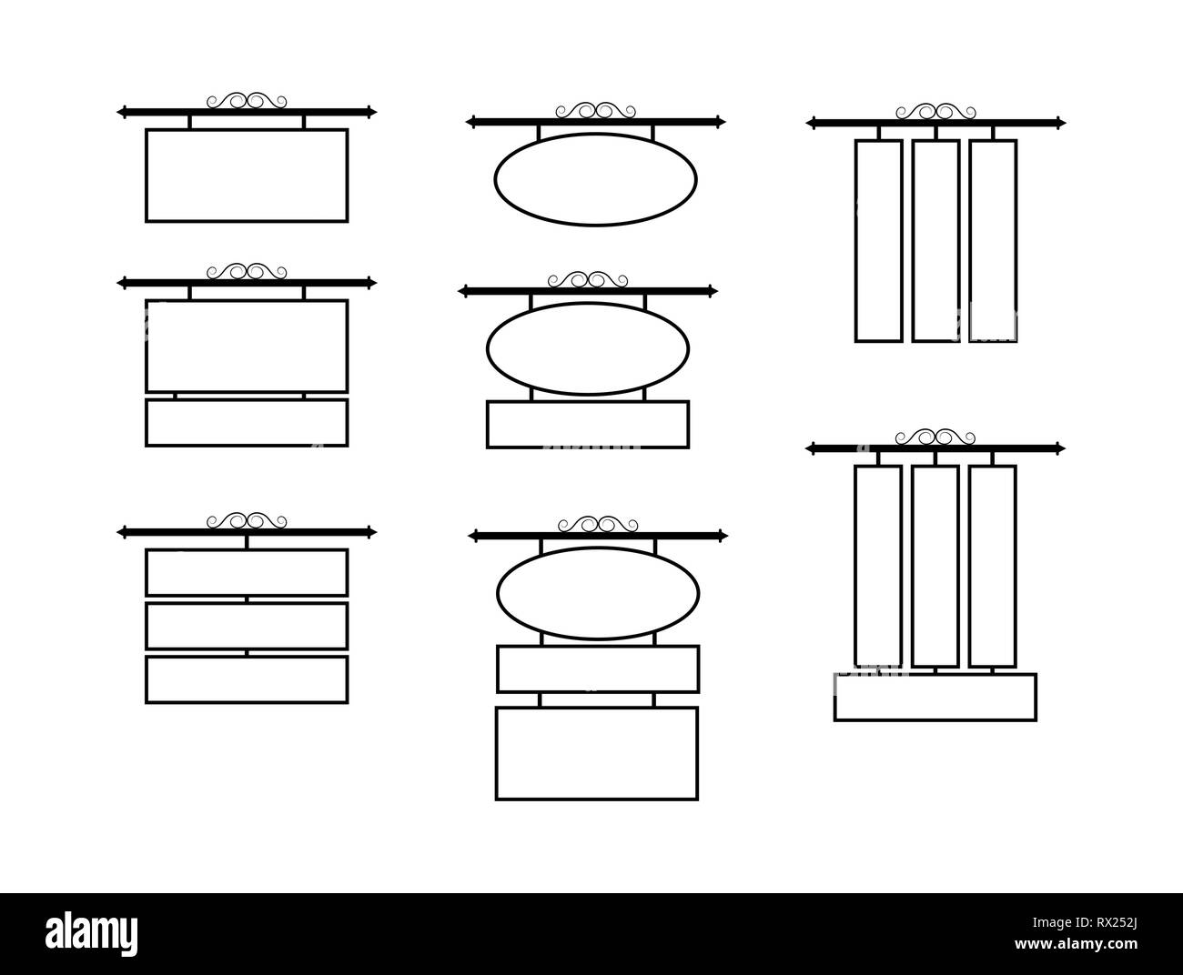 set of blanks for signs, for decoration and design Stock Vector Image ...