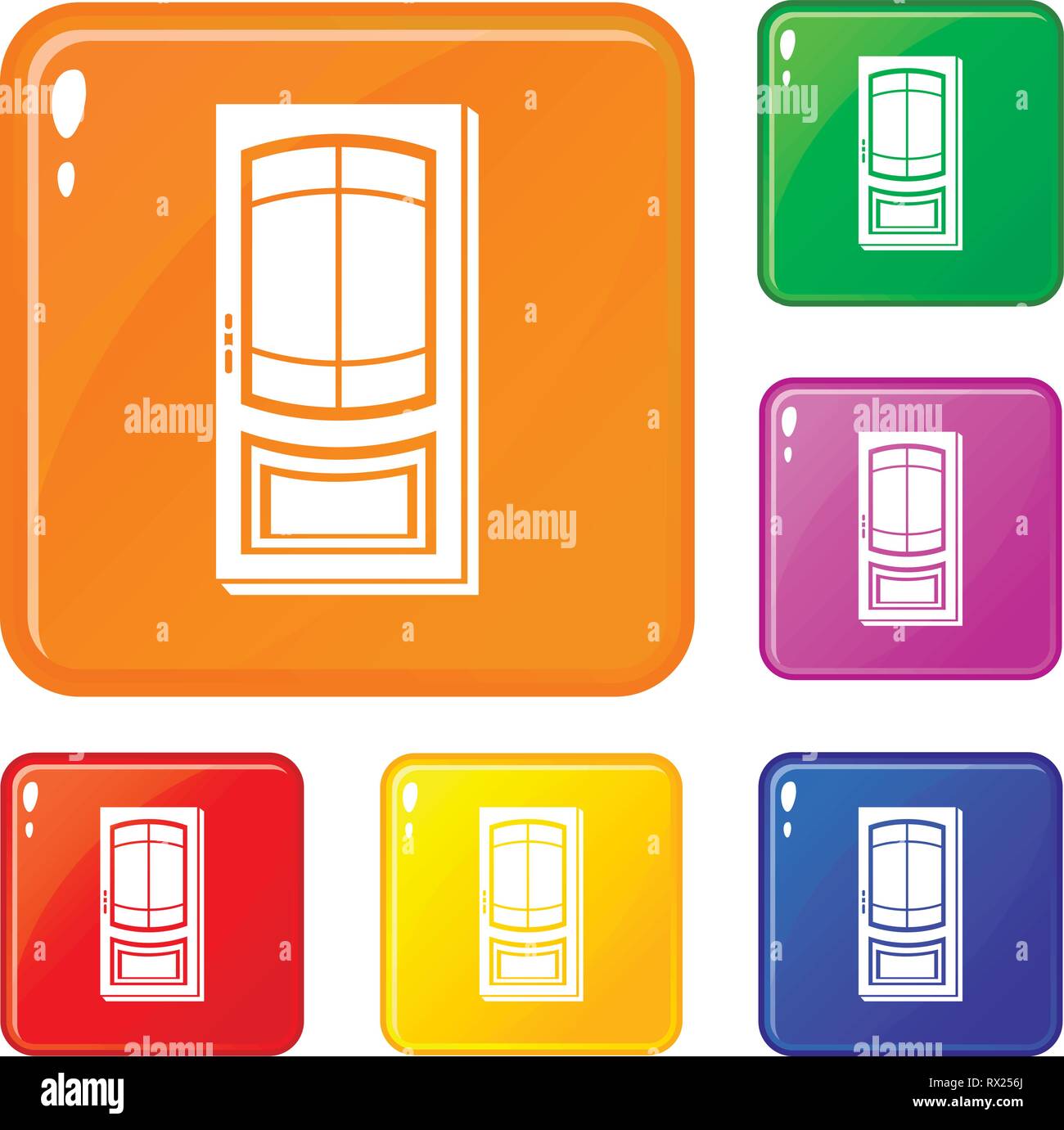 Exterior icons set vector color Stock Vector Image & Art - Alamy