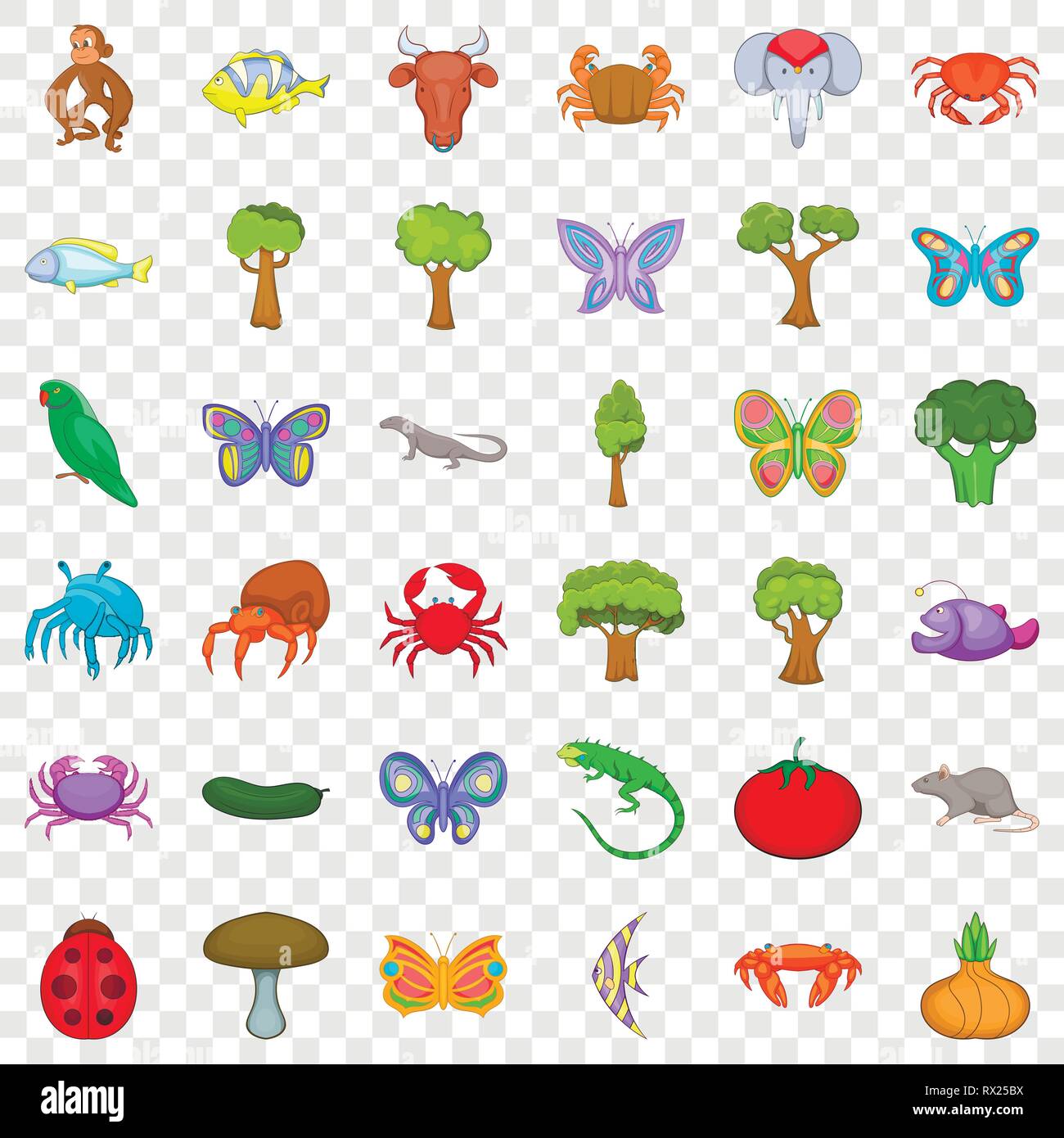 Biology icons set, cartoon style Stock Vector Image & Art - Alamy