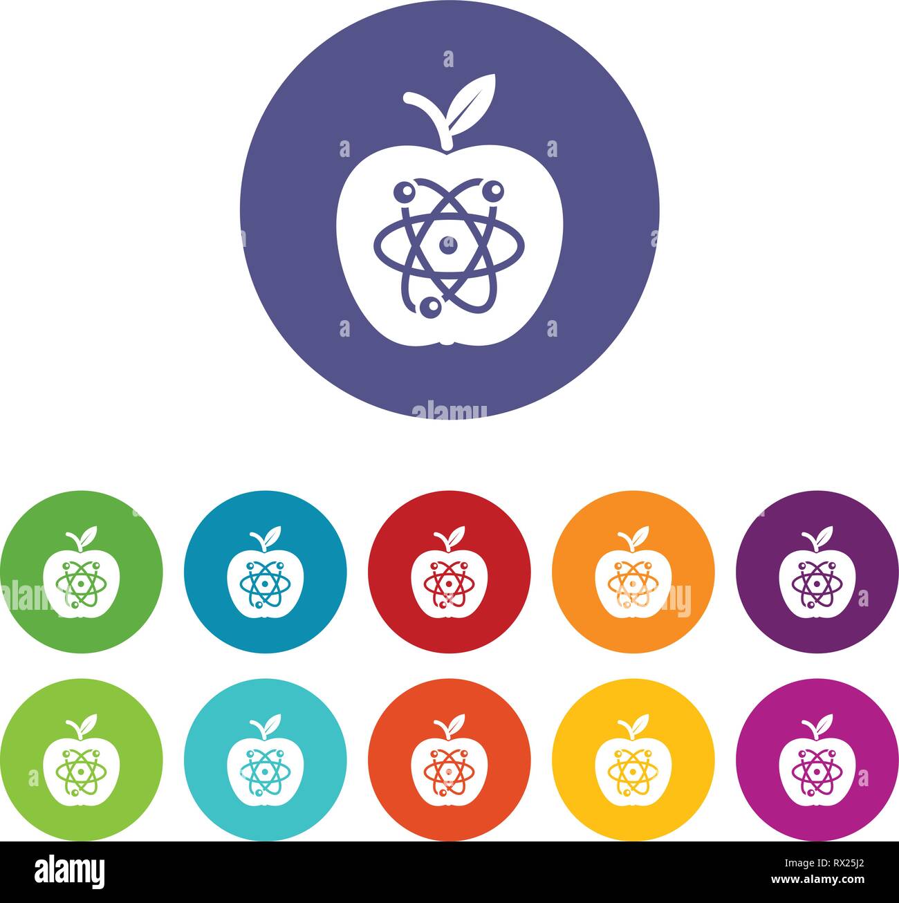 Eco apple icons set vector color Stock Vector Image & Art - Alamy