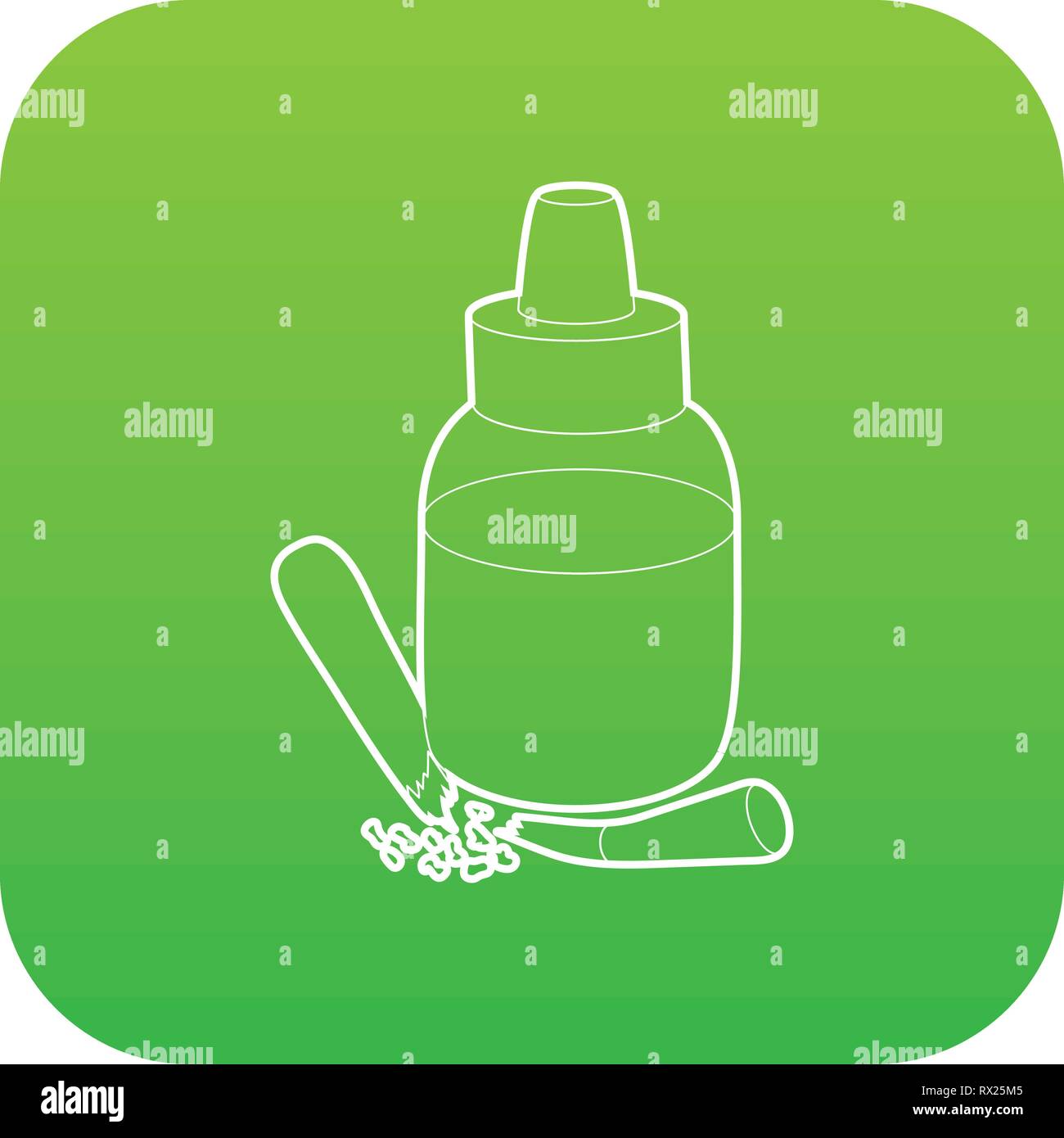 Refill bottle and cigarette icon, outline style Stock Vector Image ...