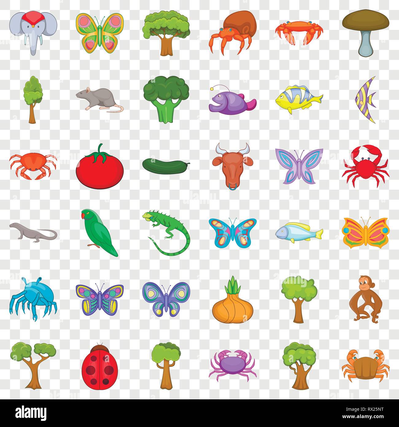 Nature world icons set, cartoon style Stock Vector Image & Art - Alamy