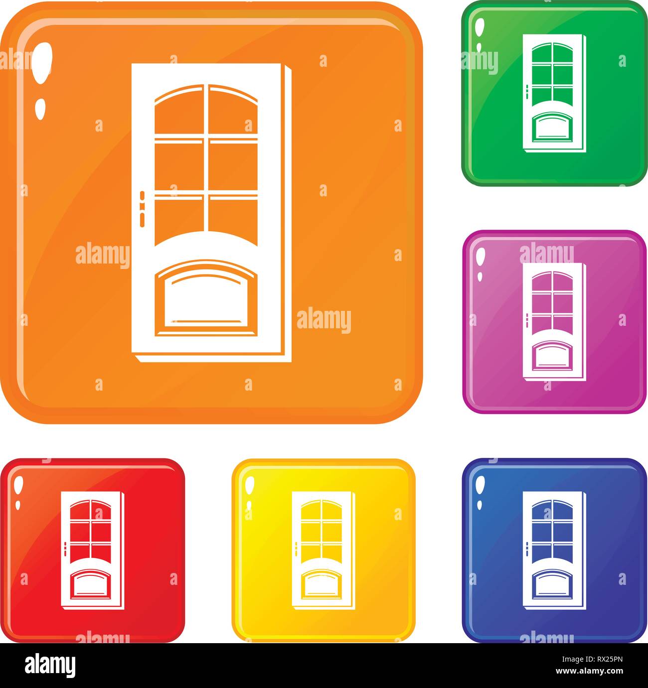 Office door icons set vector color Stock Vector Image & Art - Alamy