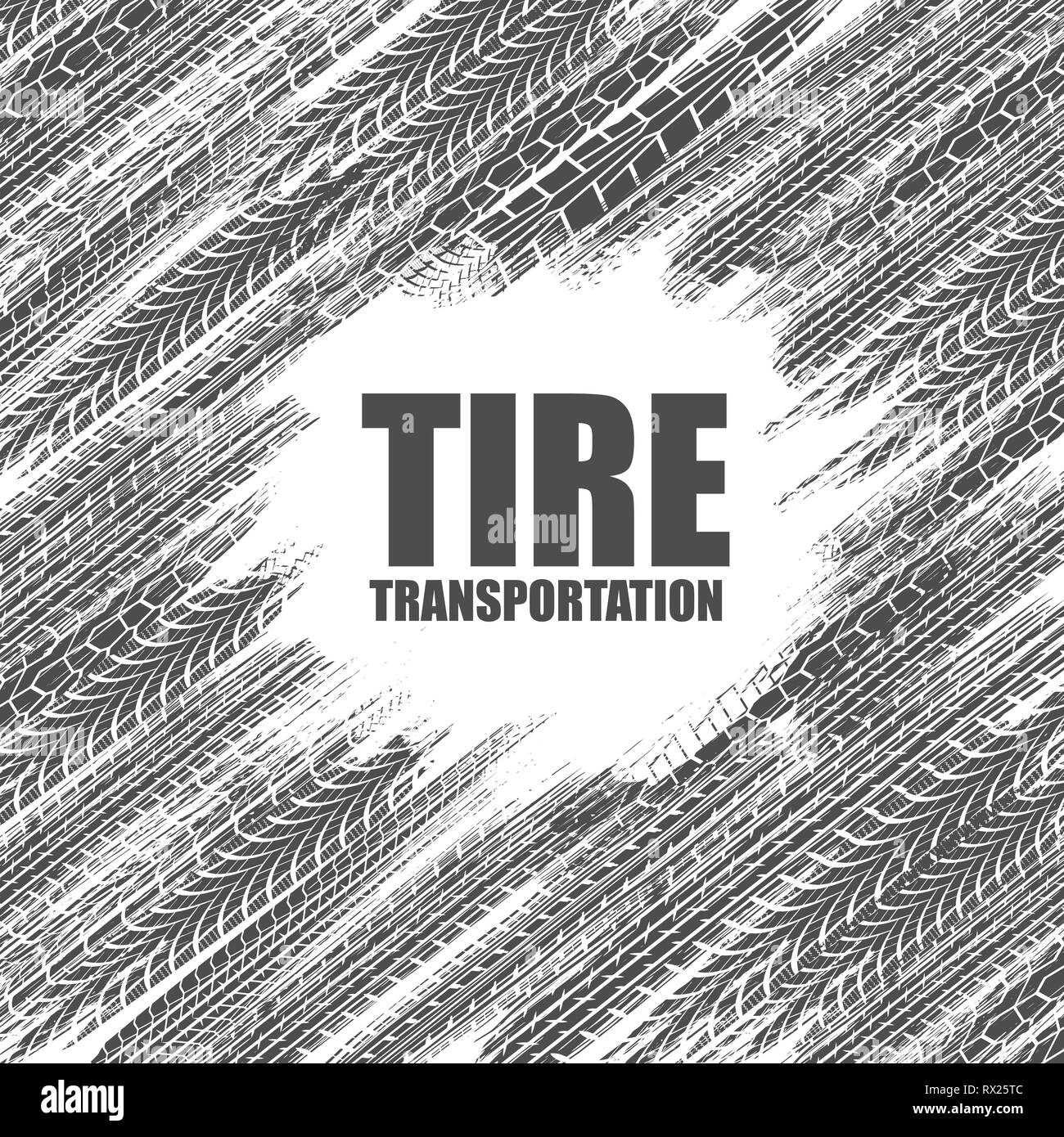 White background with grunge gray tire tracks and black circle Stock ...
