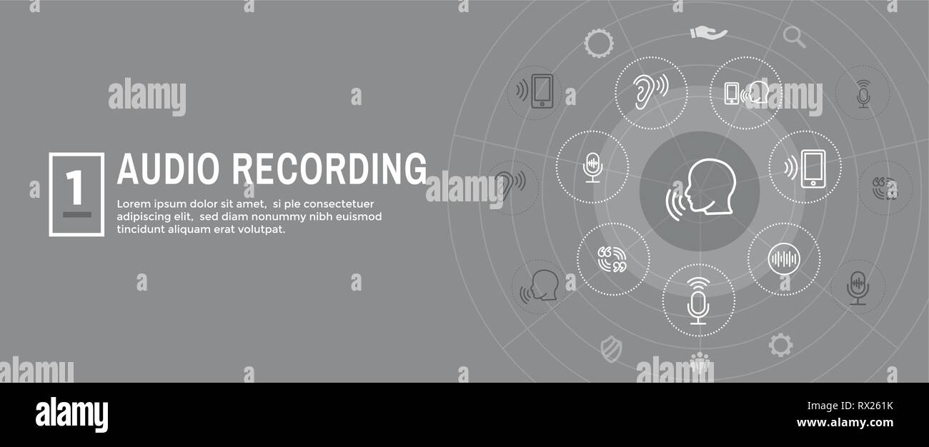 Audio Recording / Voice Command Icon with Sound Wave Images Stock ...