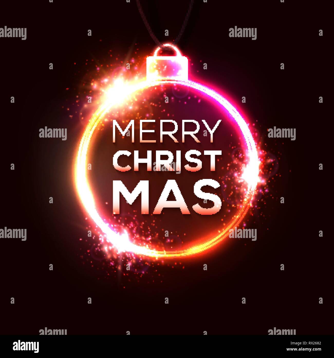 Christmas neon sign. Bright vector illustration Stock Vector Image ...