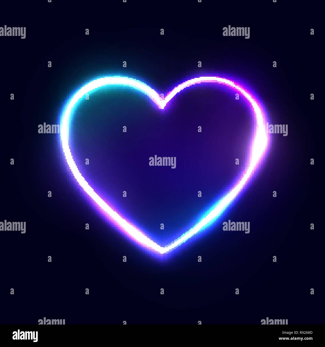 Neon 80s style heart vector abstract background Stock Vector Image ...