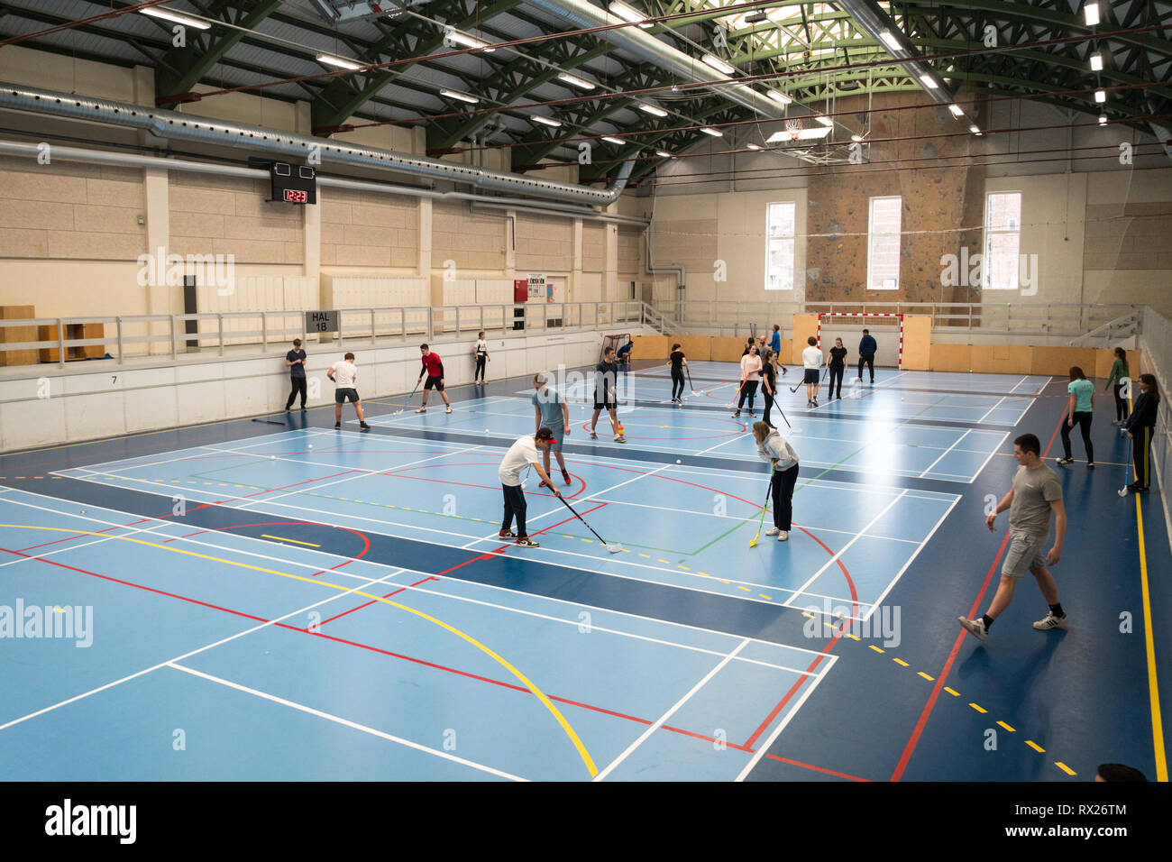 Floorball game students hi-res stock photography and images - Alamy