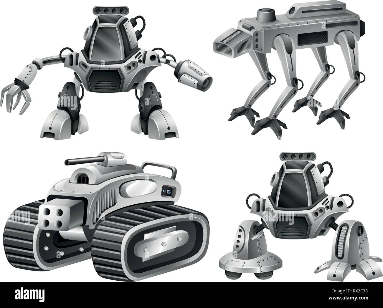 A set of isolated robot illustration Stock Vector Image & Art - Alamy