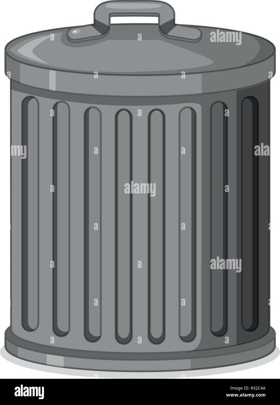 A metal trash can on white background illustration Stock Vector Image ...